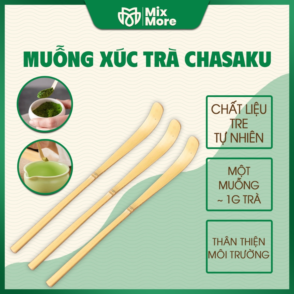 Muỗng xúc trà matcha Chasaku từ tre tự nhiên, dụng cụ pha chế matcha ...