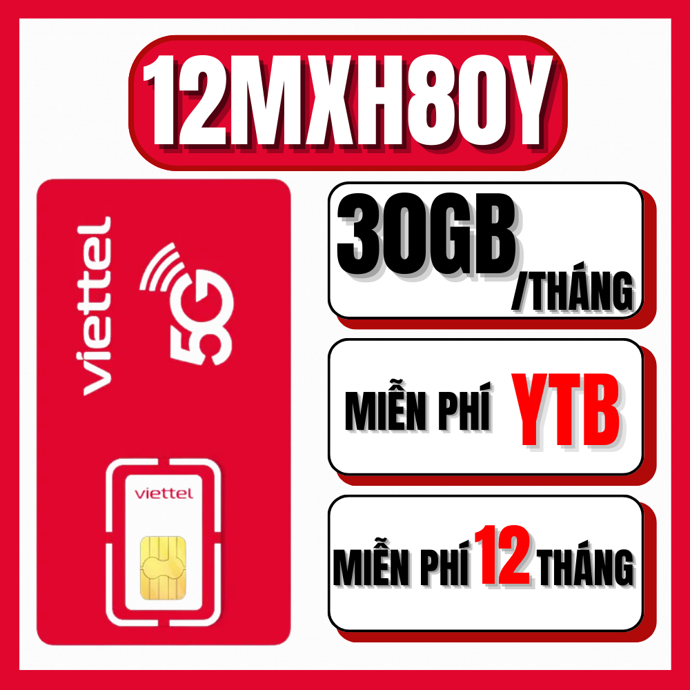 SIM 4G VIETTEL FREE DATA VÀO MẠNG 1 NĂM 6MXH80Y - 12MXH80Y THẢ GA 12 THÁNG | Shopee Việt Nam