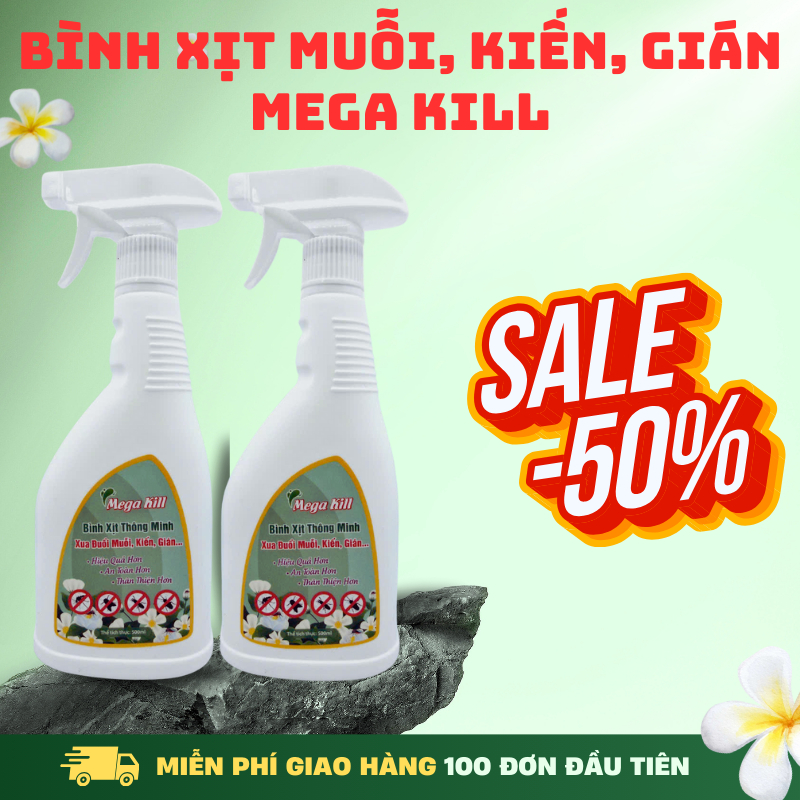 Bình Xịt Diệt Muỗi, Kiến, Gián, Mối Sinh Học Mega Kill 500ml – An Toàn ...