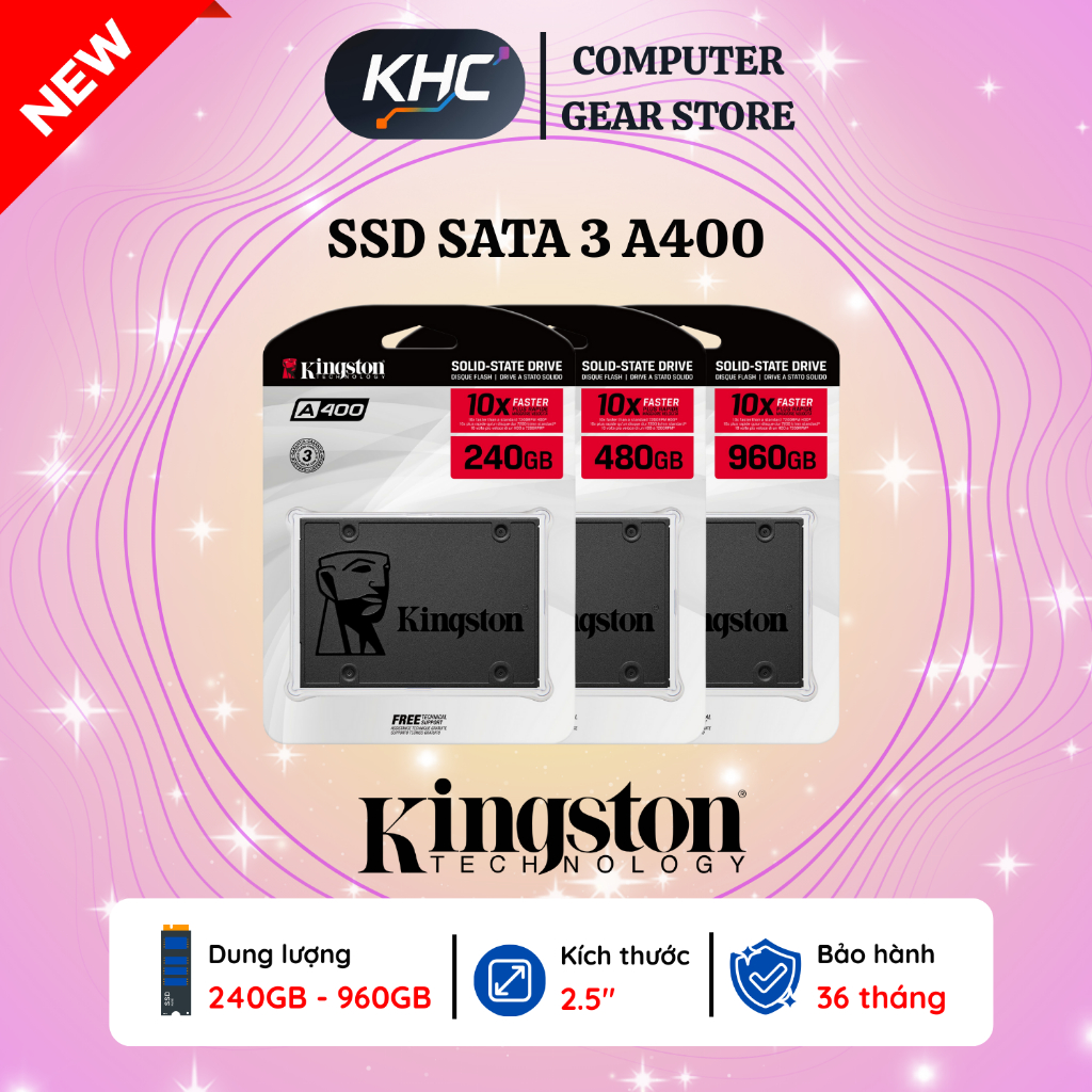 Ổ Cứng SSD Kingston A400 SATA 3 – 240GB / 480GB / 960GB | Tốc Độ Cao | Chính Hãng | Hàng Mới 100 ...