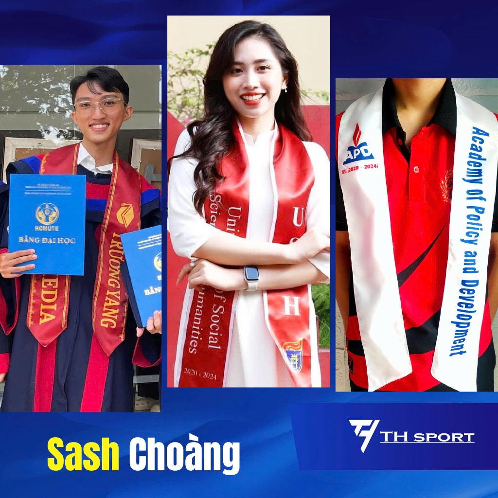 [IN CHỮ THEO YÊU CẦU] Sash băng đeo choàng cổ tốt nghiệp người lớn, trẻ ...
