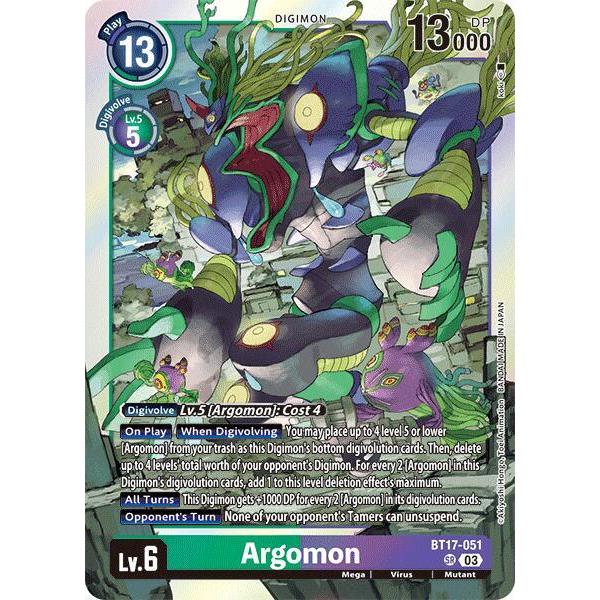 Thẻ Bài Digimon Mã BT17-051 - Argomon - Digimon - Super Rare | Shopee ...
