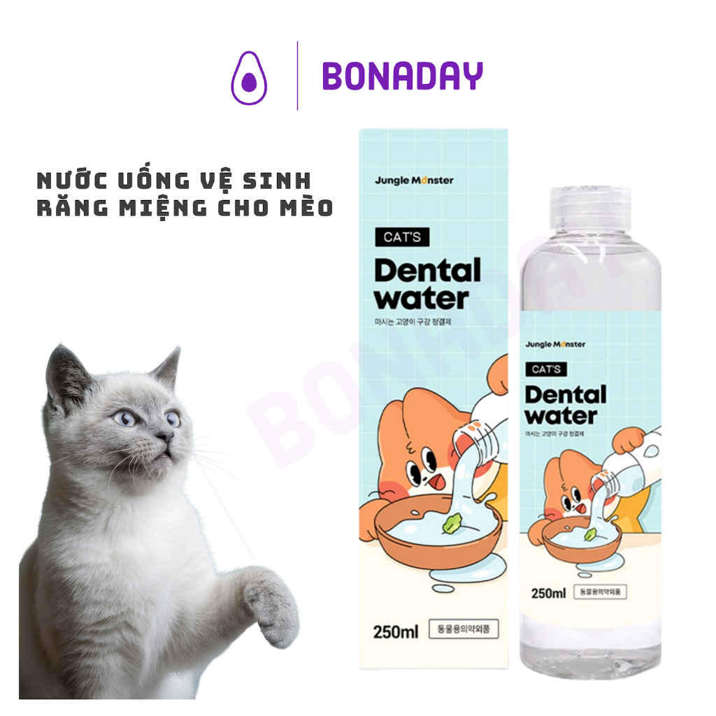 NƯỚC UỐNG VỆ SINH RĂNG MIỆNG CHO MÈO JUNGLE MONSTER, BONADAY PETS, lọ ...