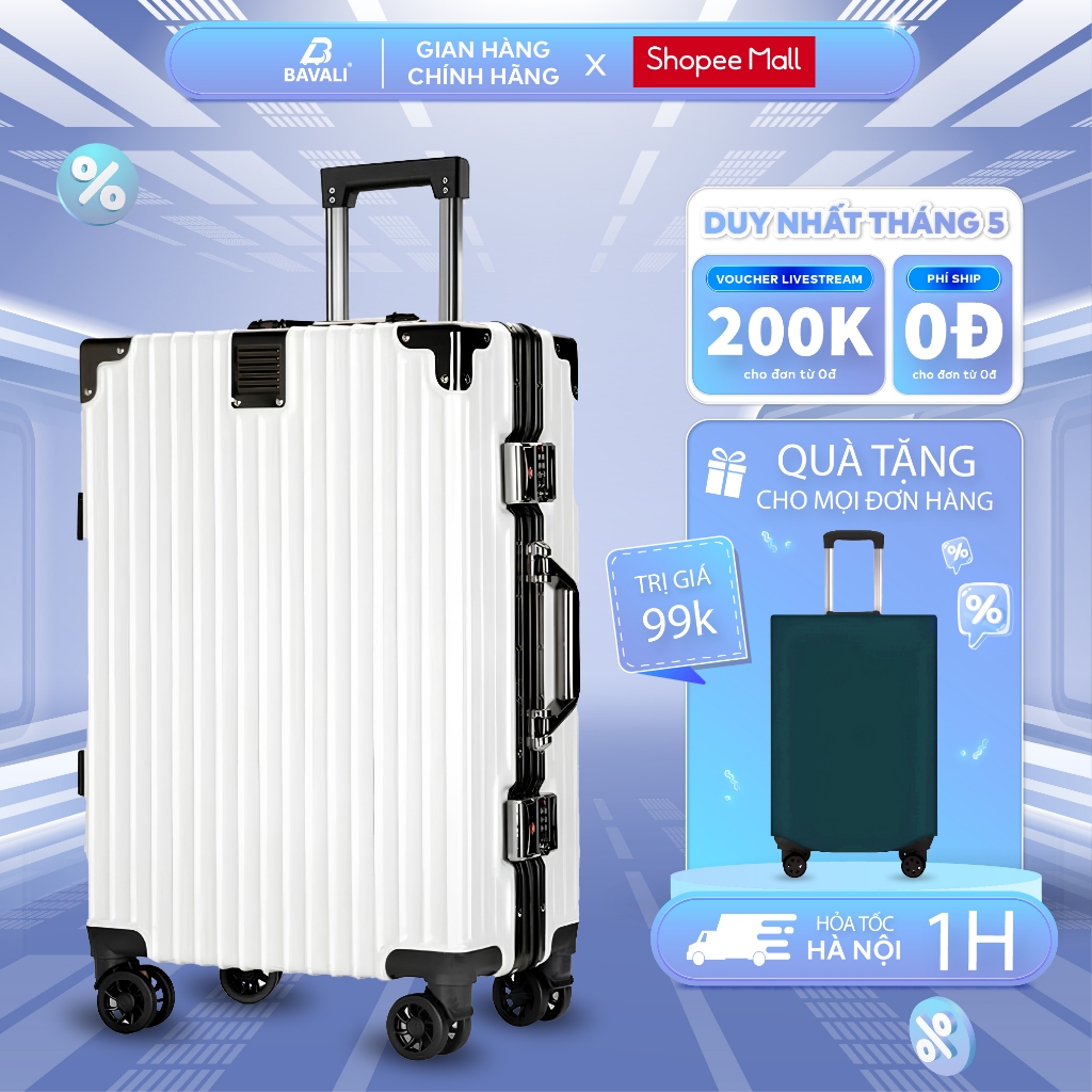 Vali Khung Nhôm Bavali BCT9034 Size 20/24/28 Cao Cấp Bịt 4 Góc Chống Va ...