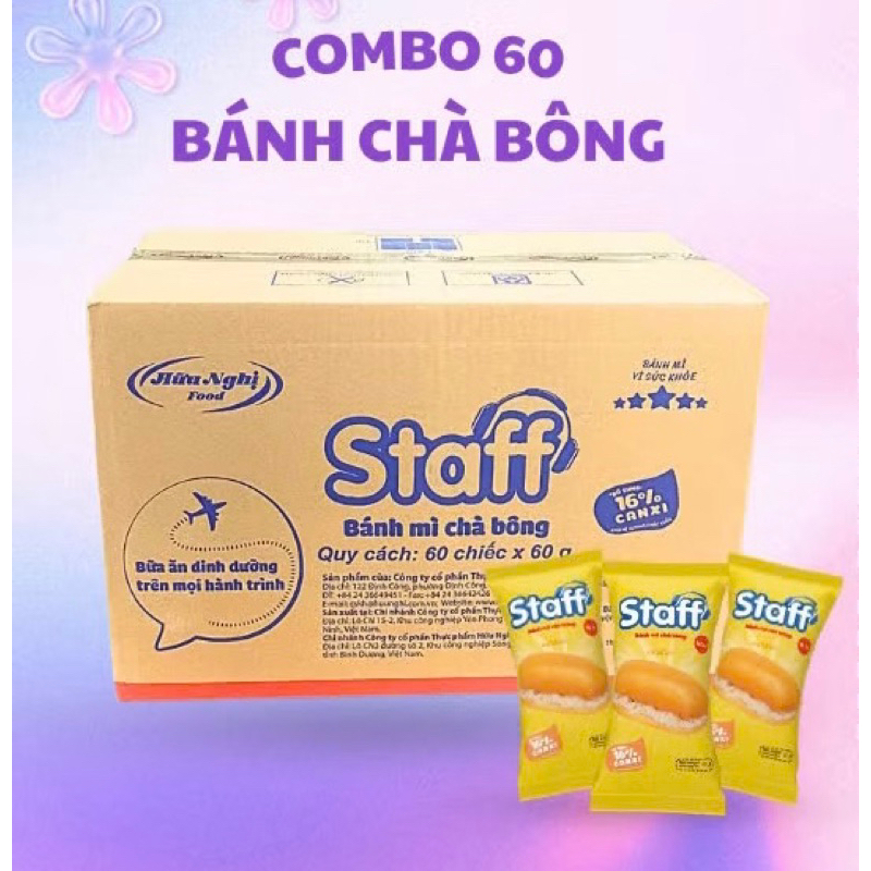 (Từ Thiện) Thùng bánh chà bông staff 60 gói x 60g HSD 8-12 Ngày | Shopee Việt Nam