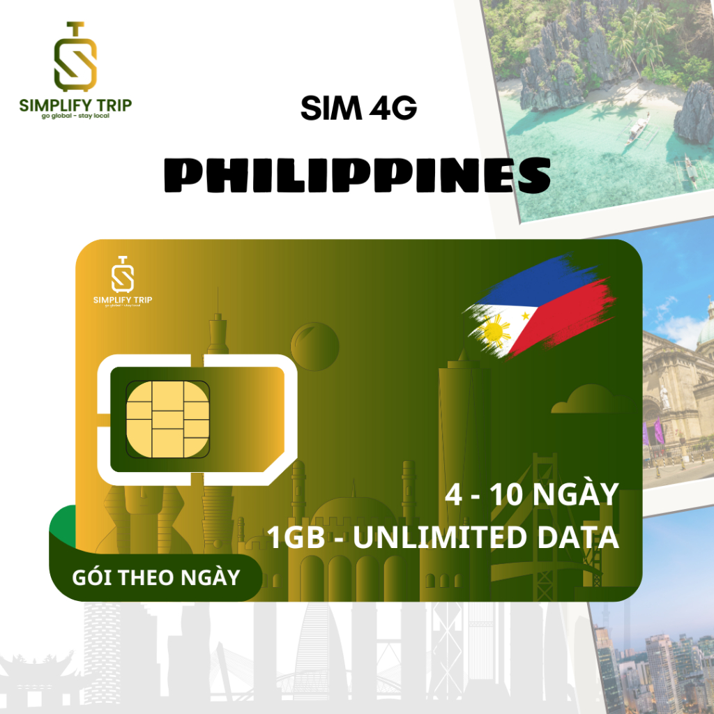 SIMPLIFY TRIP - SIM du lịch Philippines, chỉ có data - Gói theo ngày (4 ...