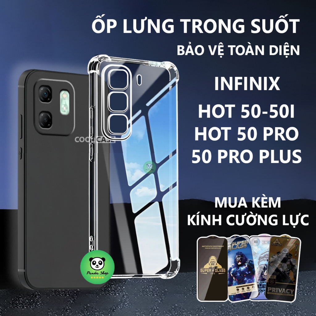 Ốp lưng Infinix Hot 50 /50 Pro/ 50 Pro Plus/ 50i chống sốc, trong suốt ...