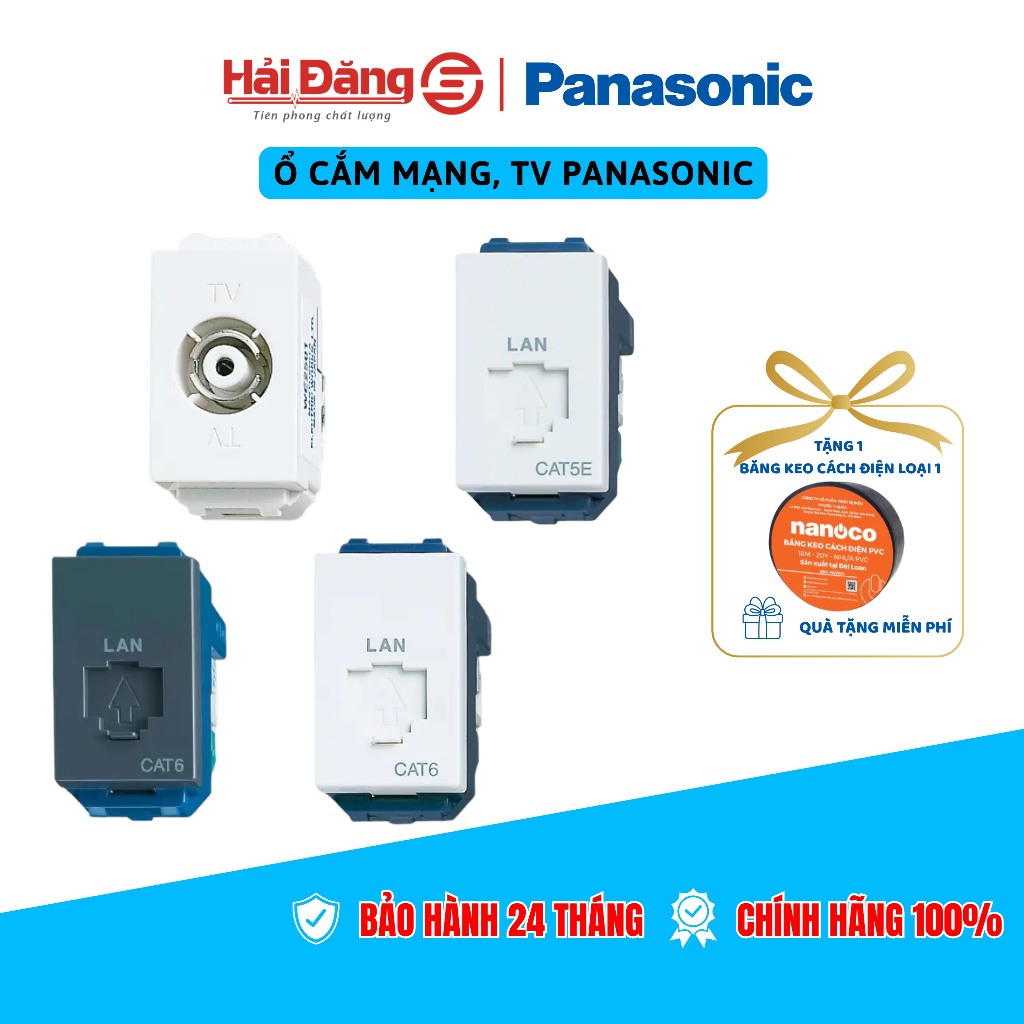 Hạt mạng âm tường Panasonic CAT6, CAT5E, ổ cắm Anten TiVi Panasonic - Ổ cắm data CAT6, CAT5E ...