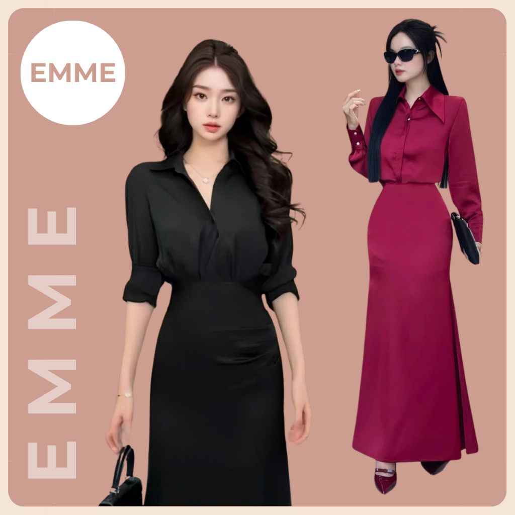 SET LỤA THIẾT KẾ GỒM ÁO SƠ MI LỤA KẾT HỢP CHÂN VÁY LỤA ÔM ĐUÔI CÁ DÁNG ...