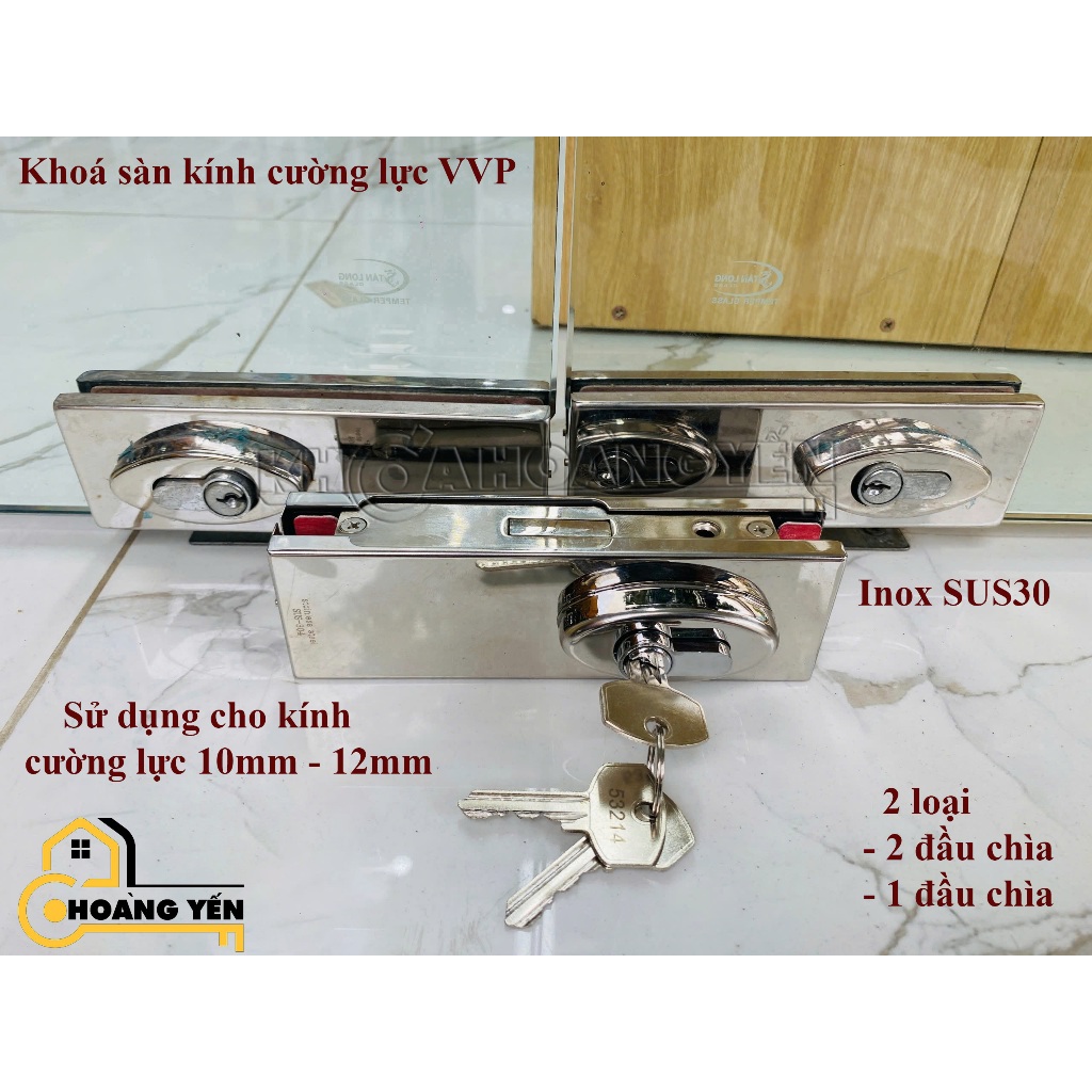 Khoá sàn kính cường lực thay thế vừa cho VVP, Khoá cửa kính cường lực bản lề sàn Thái Lan, Kẹp ...