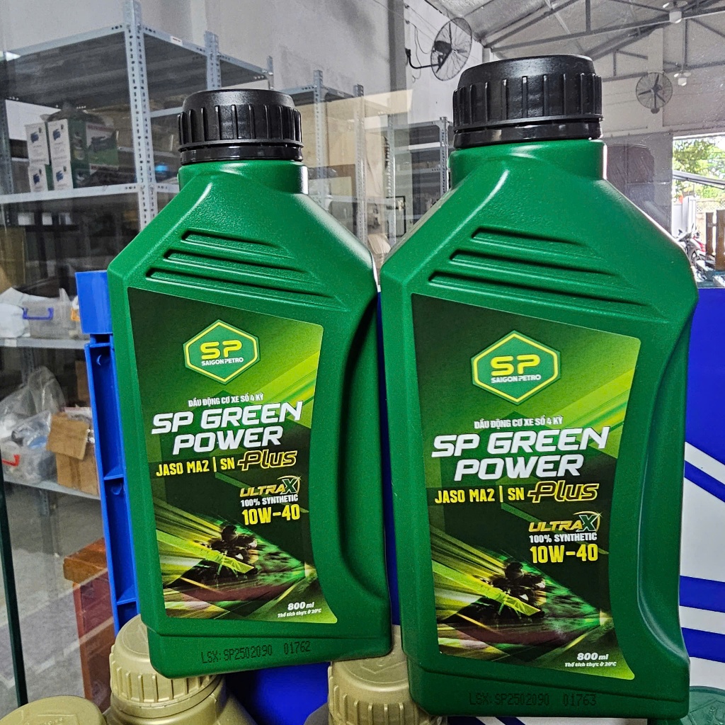 [Combo 2 chai] Nhớt SP Green Power Plus SN 10W40 0.8L–Tổng hợp 100% cho ...