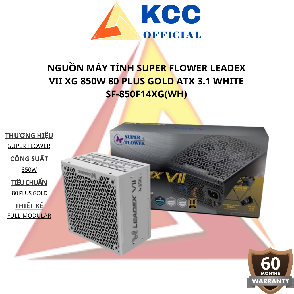 Nguồn Máy Tính Super Flower Leadex VII XG 850W 80 Plus Gold ATX 3.1 White SF-850F14XG(WH ...