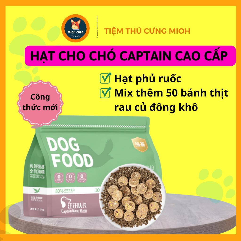 Hạt Captain Mix Ruốc, Bánh Đông Khô Cho Chó Con, Chó Trưởng Thành 2,5KG ...