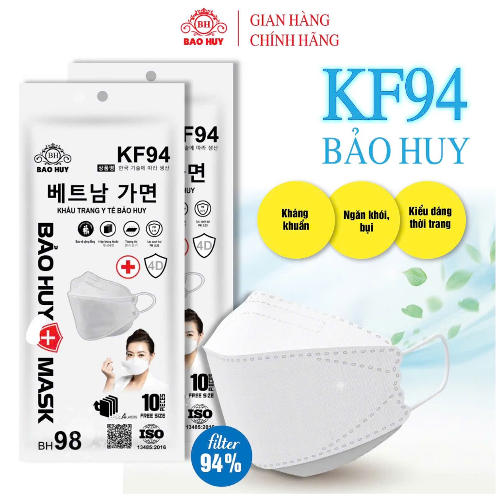Thùng 300 Chiếc Khẩu Trang KF94 Bảo Huy Mask Công Nghệ Hàn Quốc - Hàng Chính Hãng Kháng Khuẩn ...