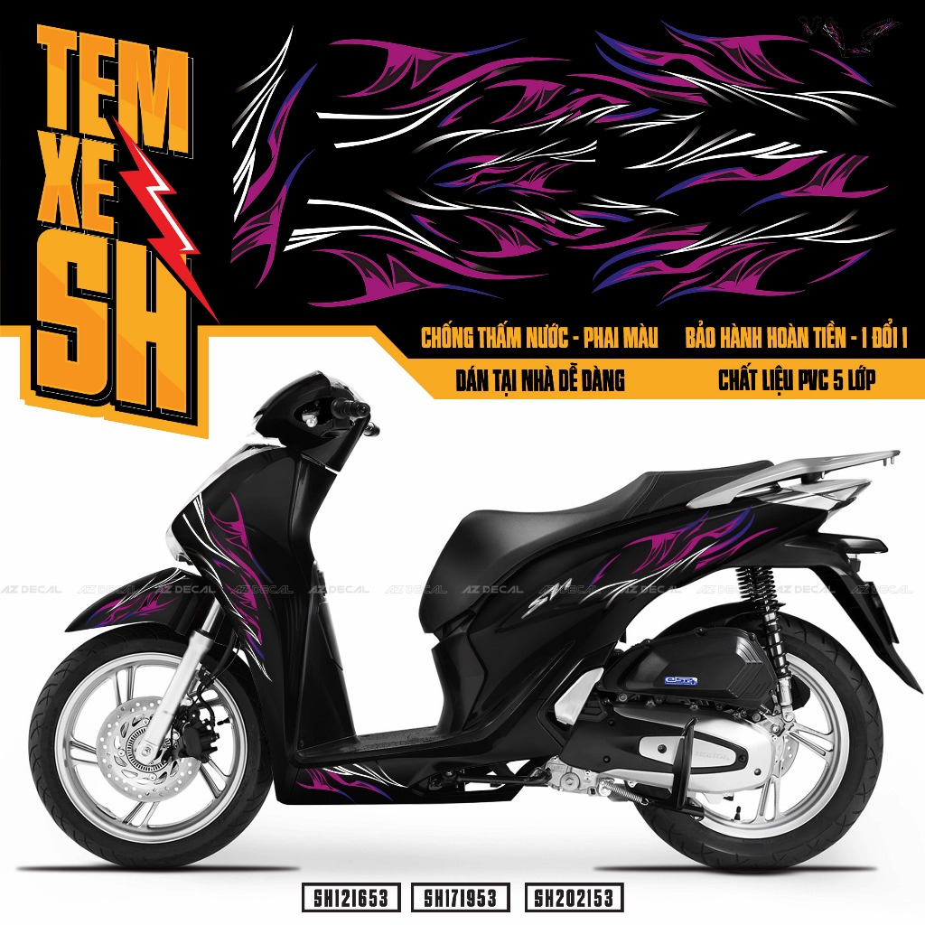 Tem Decal SH Lửa Cực Hot Mới Nhất 2025 | SH53 | Tem Rời Hình Dán Xe Máy ...