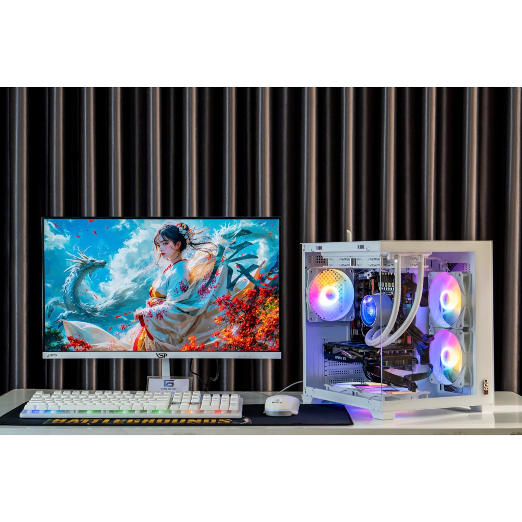 Máy PC Gaming Bể Cá i5 10400F / RX580 8G Chiến Game Liên Minh Liên Quân ...