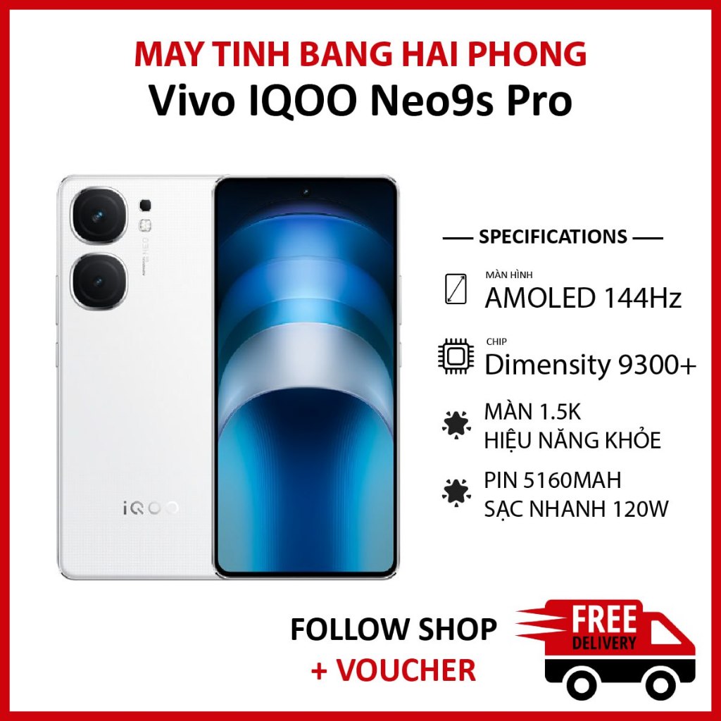 Điện thoại Vivo iQOO Neo 9s Pro RAM 12/256GB chip Dimensity 9300+ màn AMOLED 144Hz pin 5160 mAh ...