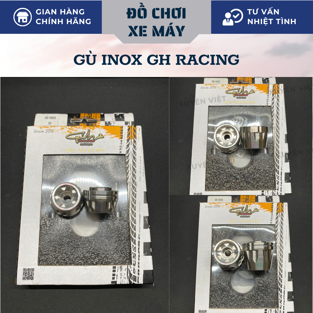 Gù Inox 304 GH Racing gắn AB/Vario, SH,...-xuyên việt | Shopee Việt Nam