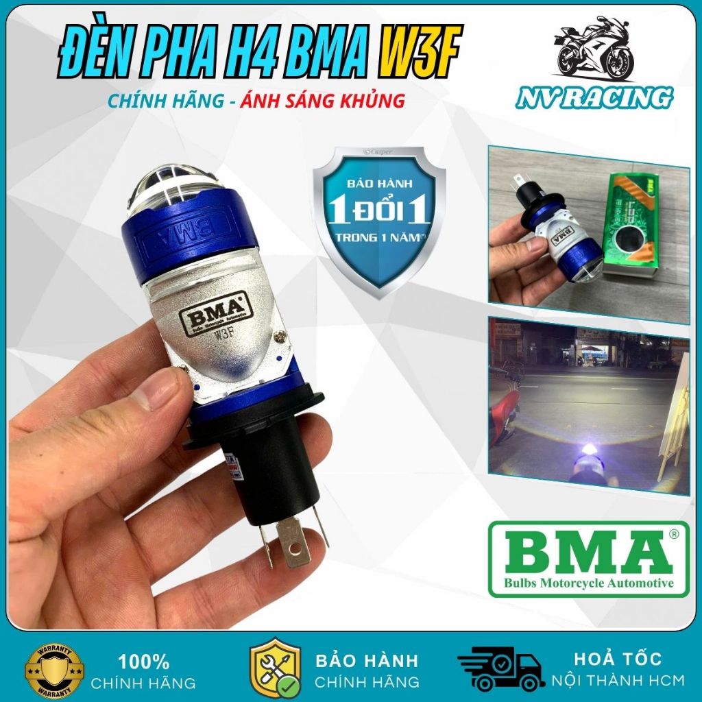 BMA W3F, Đèn Pha Bi Cầu BMA W3F 40W Chính Hãng, Đèn LED Siêu Sáng Ánh Sáng Rộng Cho Xe Máy BH 1 ...
