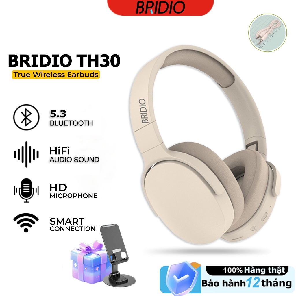 Tai Nghe Bluetooth BRIDIO TH30 Độ trễ Thấp Giảm Tiếng ồn Cho Học Tập ...