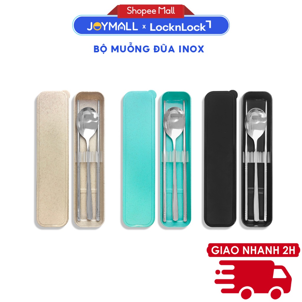 Bộ muỗng đũa inox JoyMall kèm hộp đựng lúa mạch, dùng mang đi cá nhân ...