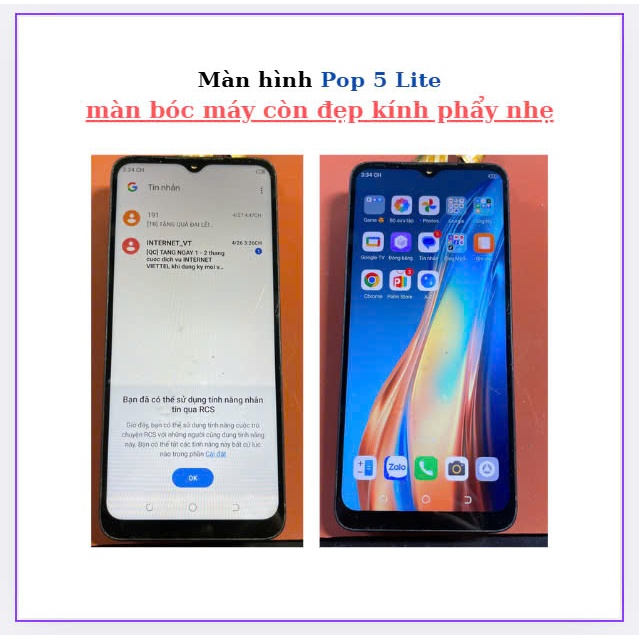 Màn hình pop 5 Lite,màn bóc máy còn đẹp kính phẩy nhẹ | Shopee Việt Nam