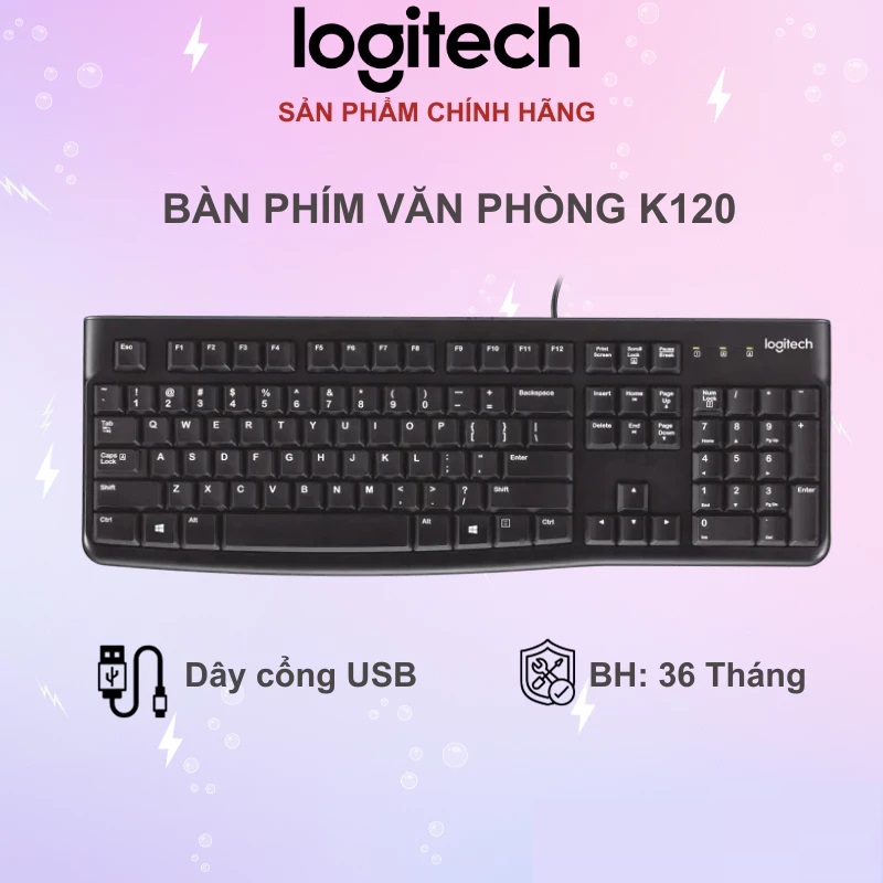 Bàn Phím có dây Logitech K120 cổng USB - Hàng Chính Hãng Bảo Hành 36 ...