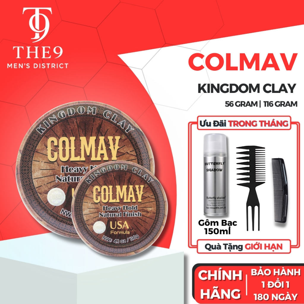 Sáp vuốt tóc nam Colmav Kingdom Clay 56g | 116g chính hãng, tạo kiểu, giữ nếp tóc | Shopee Việt Nam