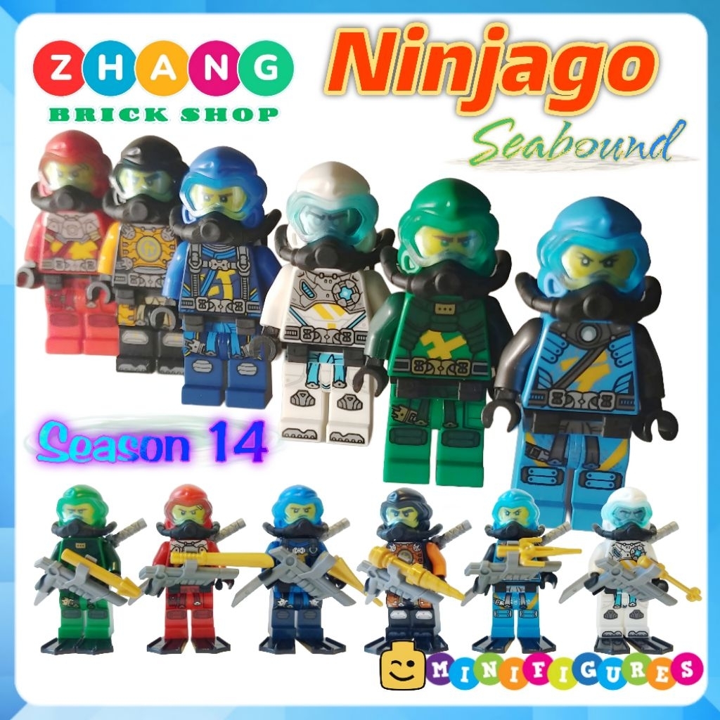 Đồ chơi lắp ráp Ninjago Season 14 Seabound Kai Cole Jay Zane Lloyd Nya Scuba đồ lặn Minifigures ...
