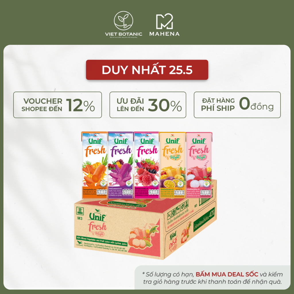 Combo 36 Hộp Nước Ép Unif Fresh Hỗn Hợp Các Loại Rau Củ Quả Và Trái Cây ...