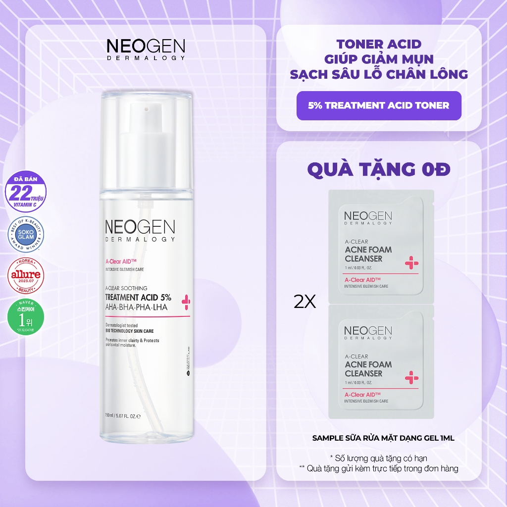 Toner Tẩy Tế Bào Chết 5% PHA - AHA - LHA - BHA Dưỡng Sáng Ngừa Mụn ...