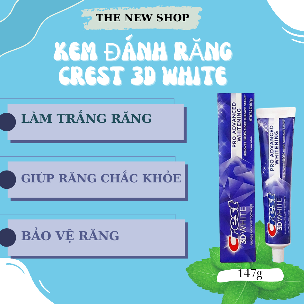 (Mới) Kem đánh răng Crest 3D White Advanced Whitening 147g | Shopee Việt Nam