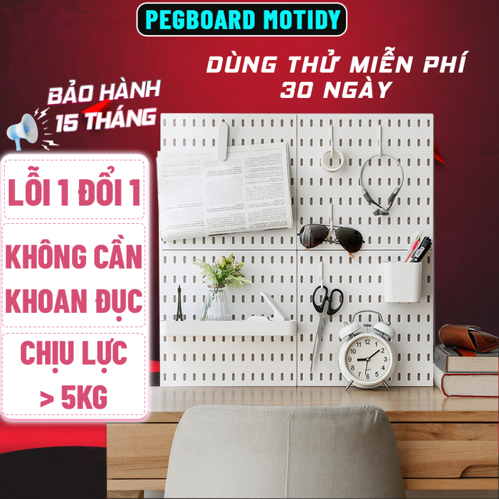 Bảng Pegboard Treo Đồ Gắn Tường,Kệ Decor Để Đồ Bàn Học Setup Bàn Làm ...
