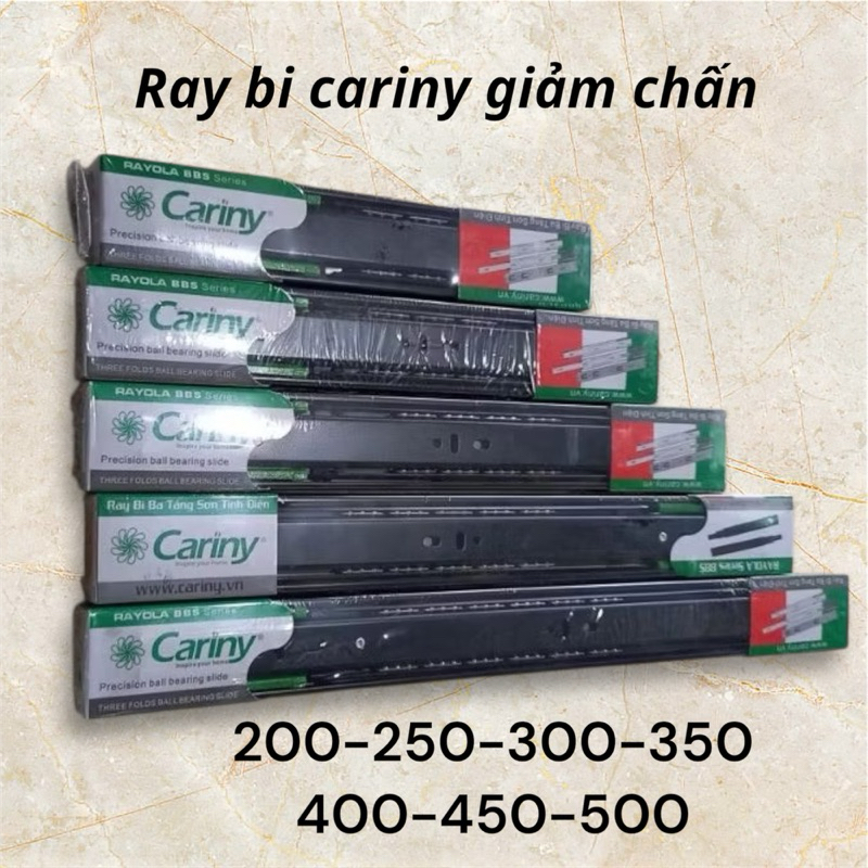 Ray bi 3 tầng giảm chấn CARINY kéo ngăn tủ,trượt tủ 20cm/ 25cm/30cm ...