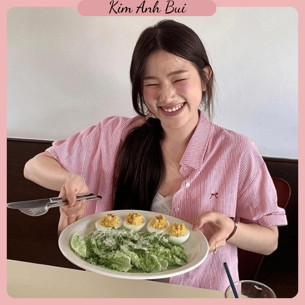 Áo Sơ Mi Nam Nữ Kẻ Sọc UNISEX Form Rộng Họa Tiết Thêu NƠ Phong Cách ...