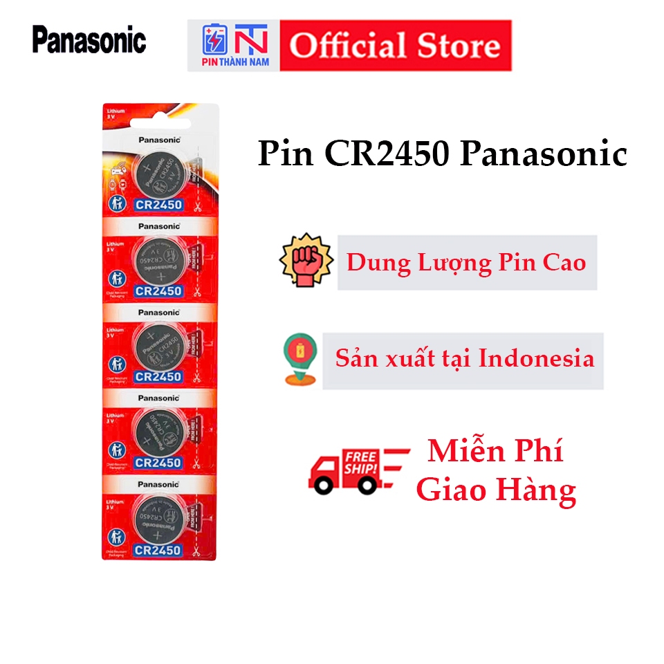 Pin CR2450 Panasonic 3V Vỉ 5 Viên Chính Hãng | Shopee Việt Nam