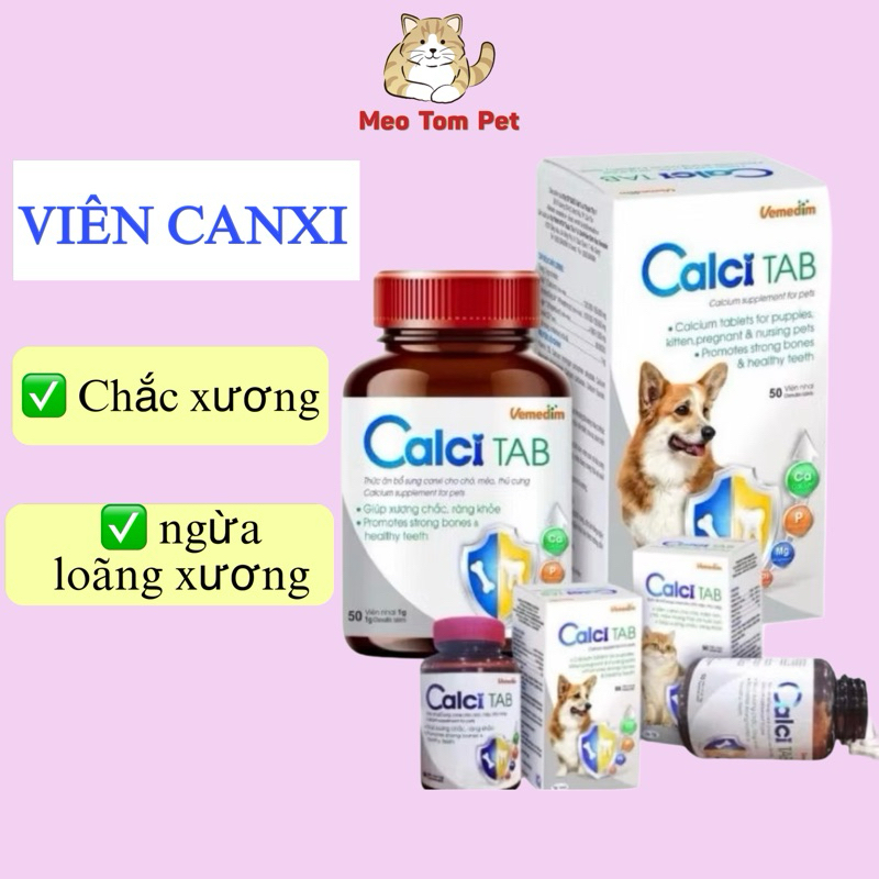 calci vemedim bổ sung canxi cho chó mèo hộp 50viên | Shopee Việt Nam