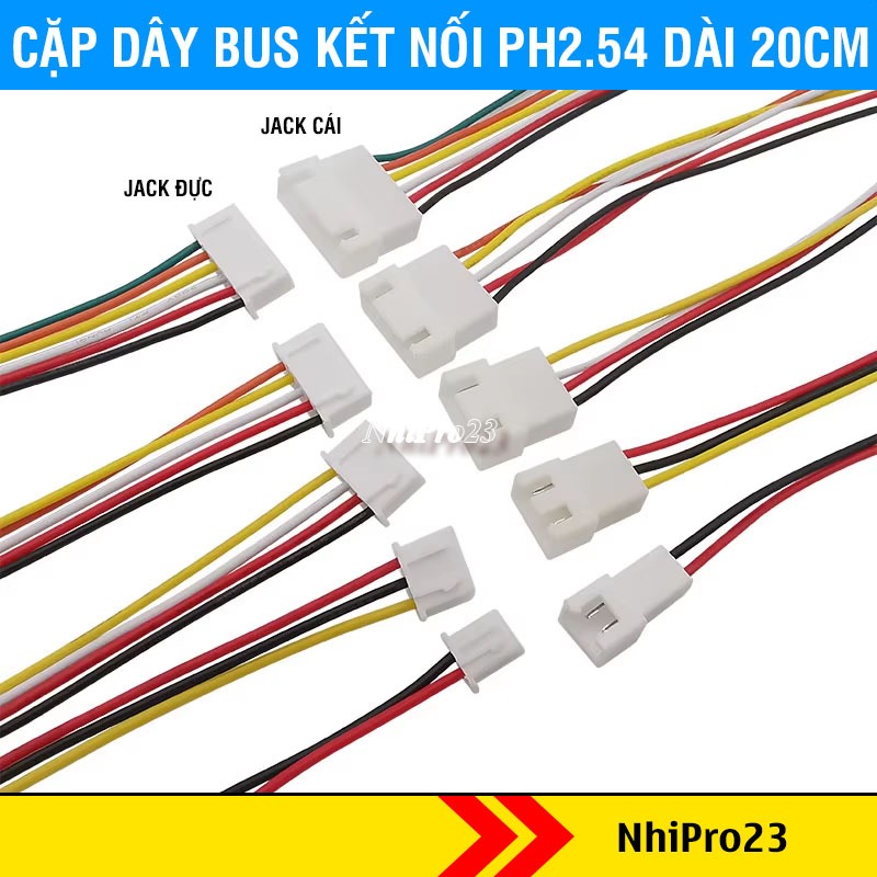 Cặp Dây Bus Kết Nối PH2.54 2P 3P 4P 5P 6P Dài 20cm – Đầu Đực Cái Tiện Lợi DIY | Shopee Việt Nam