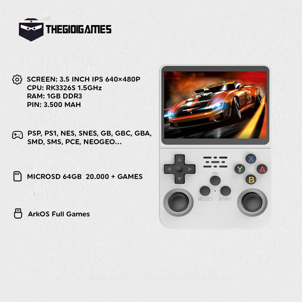 Máy Chơi Game R36S Real – 3.5 Inch – ArkOS Tiếng Việt - Thẻ Nhớ 64GB ...