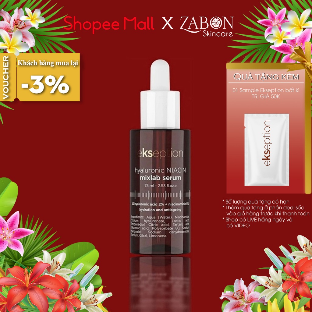 Serum Ekseption Hyaluronic Niacin giảm mụn, giảm thâm, sáng da 75ml ...