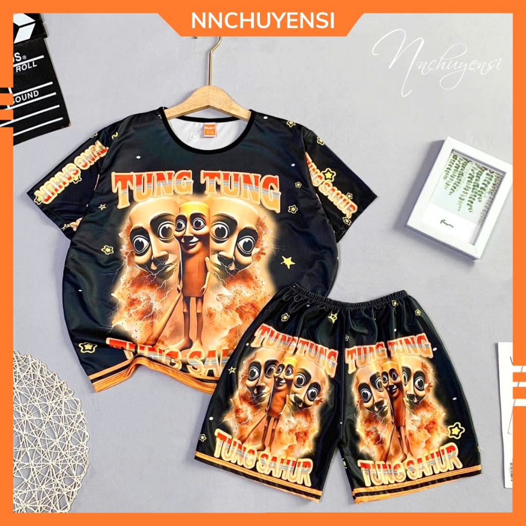 ĐỒ BỘ TUNG TUNG SAHUR cho bé và người lớn đủ size đến 70kg Bộ thun mặc ...