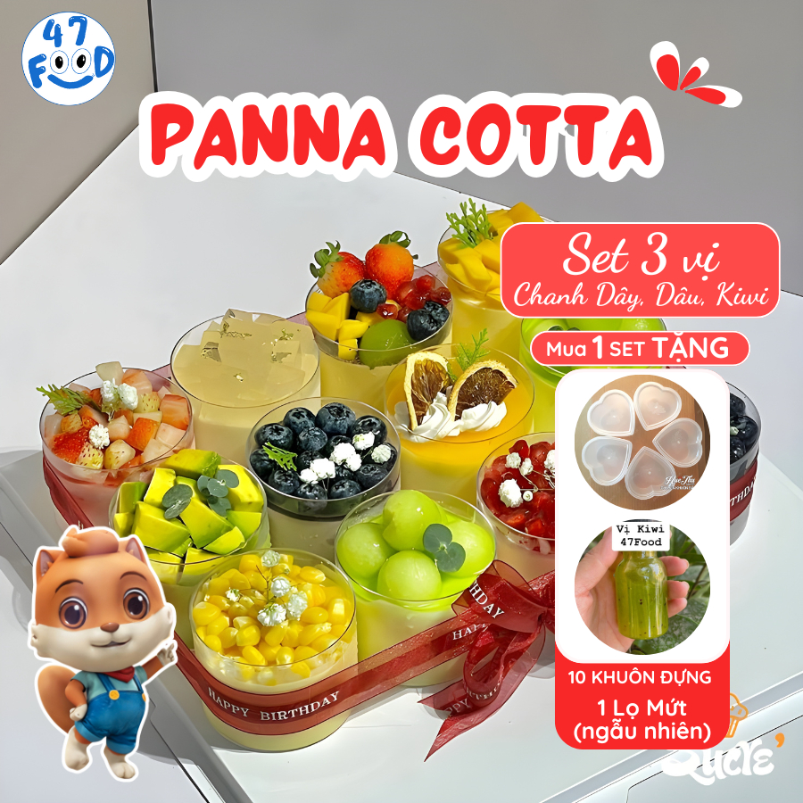 [ Tặng 10 Hũ và 1 LỌ MỨT ] SET Nguyên Liệu PANNA COTTA Nấu Được 25 Hũ ...