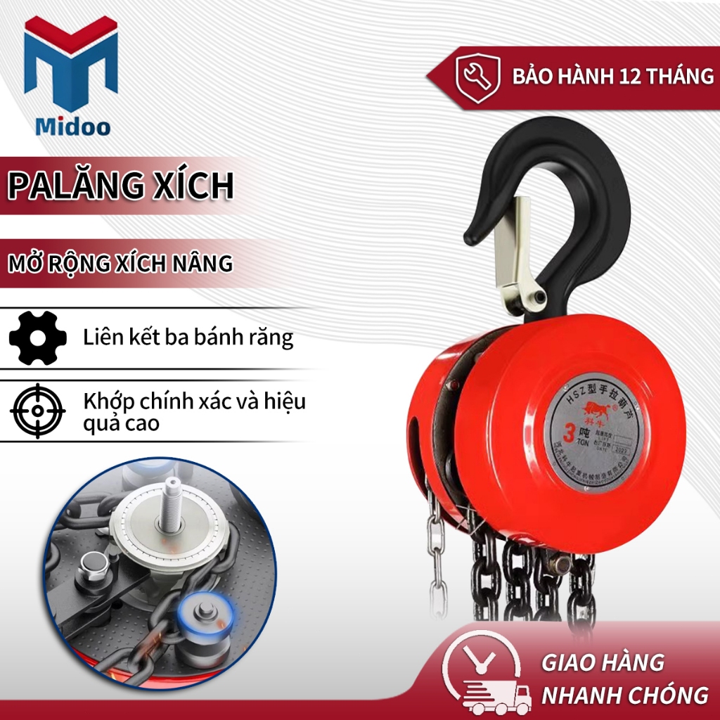 Pa, Ba lăng xích kéo tay 1, 2, 3 tấn Kapusi Japan, xích dài 3m và 6m hợp kim thép cứng chắc ...