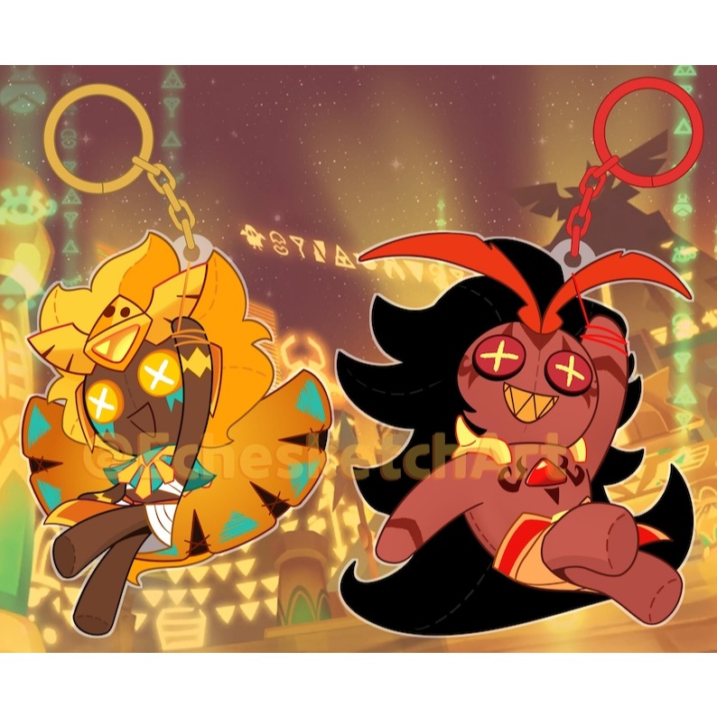 PRE-ORDER Cookie Run Keychains - Golden Cheese Cookie and Burning Spice ...