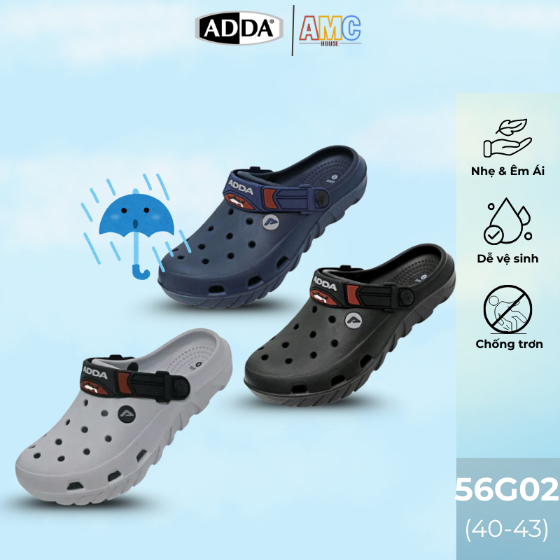 Dép Lười Thái Lan Nam ADDA 56G02-M1 – Nhẹ Êm, Không Thấm Nước, Chống ...