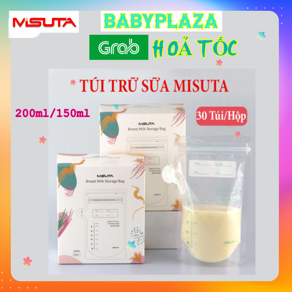 [Hoả Tốc] Túi trữ sữa Misuta 200ml, 150ml, hộp 30 túi, Túi trữ sữa chính hãng cao cấp Free PBA ...