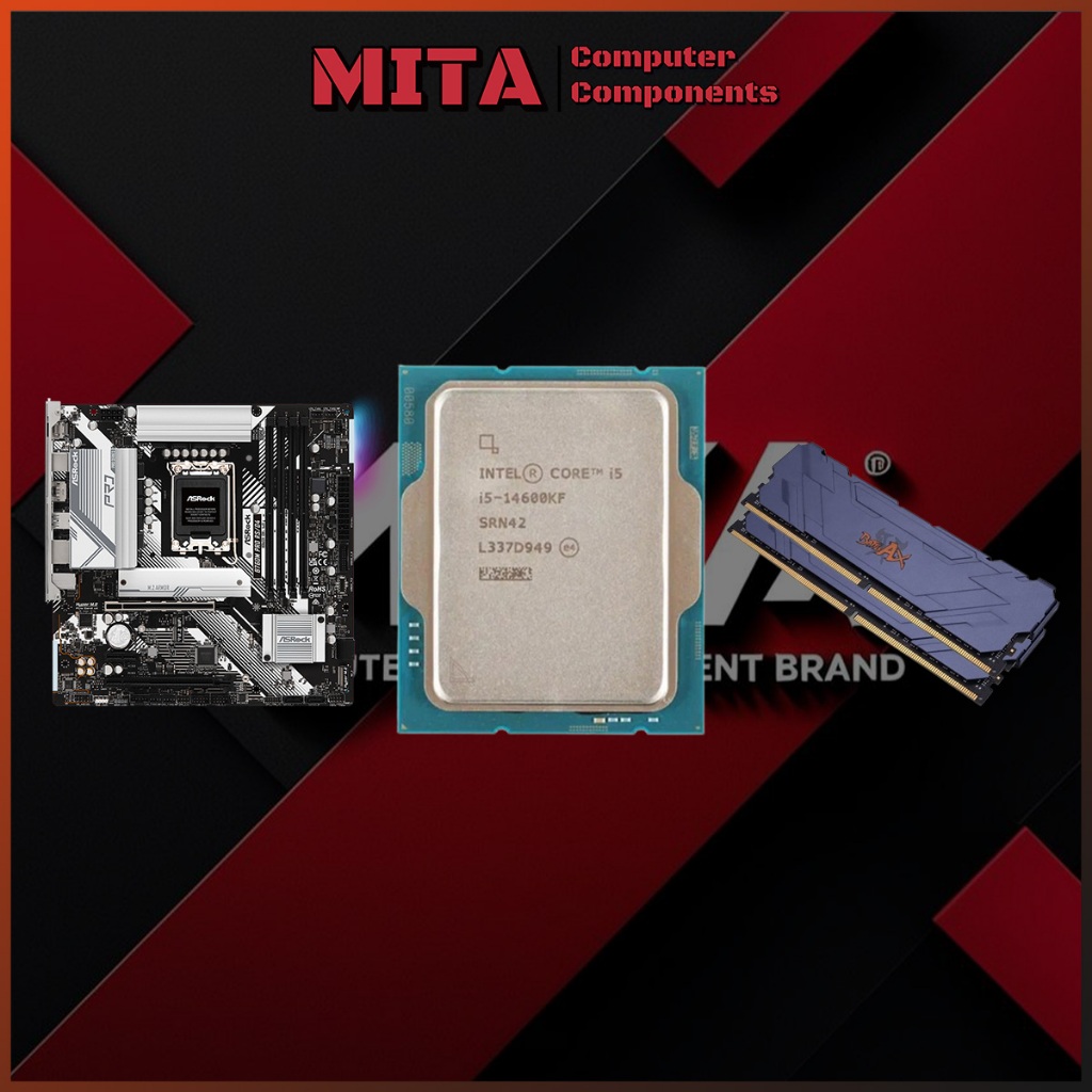 Bộ máy tính Intel I5 14600kf + B760m + 2x16gb Ram MITA Prime | Shopee ...