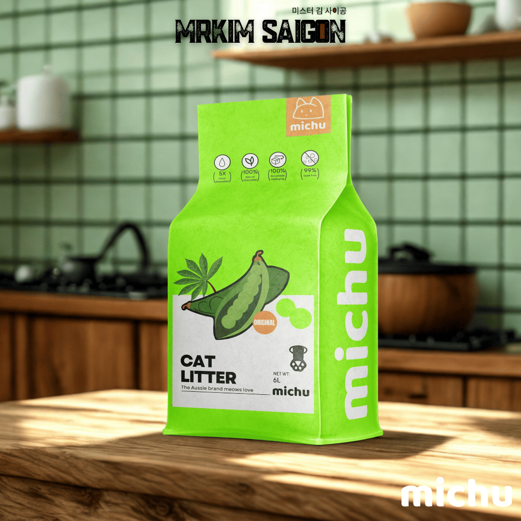 Cát Vệ Sinh Michu Sắn Cao Cấp 6L (2kg) – Hương Muối Biển, Vón Cục Nhanh, Khử Mùi Tốt, An Toàn ...