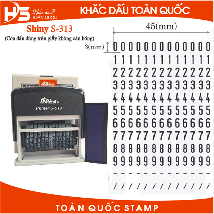 Con dấu 13 dãy số, số cao 3(mm) liền mực Shiny S-313 | Shopee Việt Nam