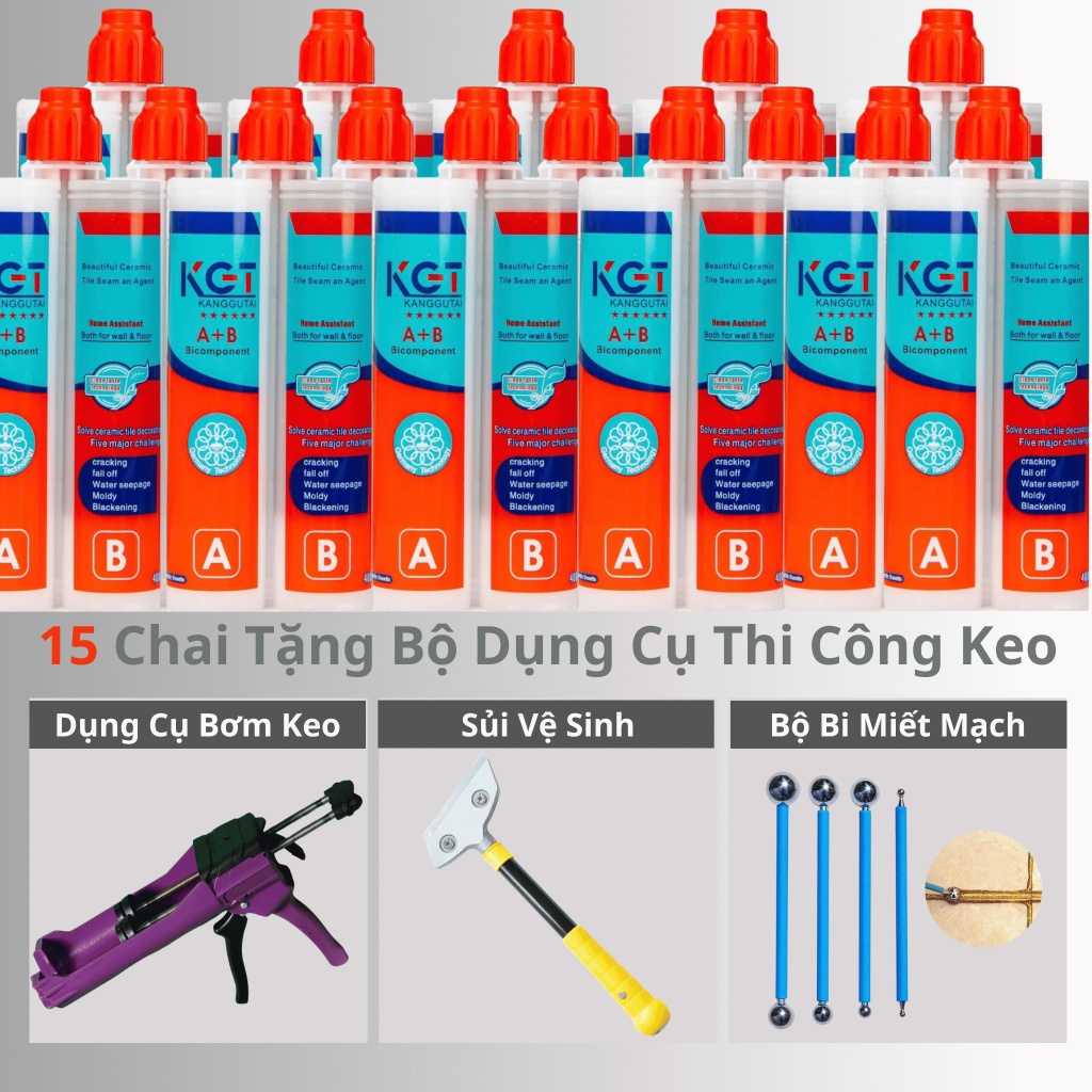 Combo 15 Chai Keo Chít Mạch, Keo Chà Ron, Keo Epoxy 2 Thành Phần KGT ...